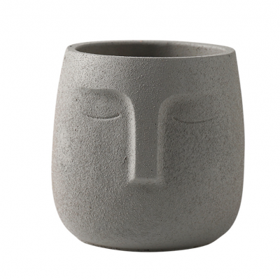 Unglazed Modern Human Face Planter Pot - Homey Ceramic
