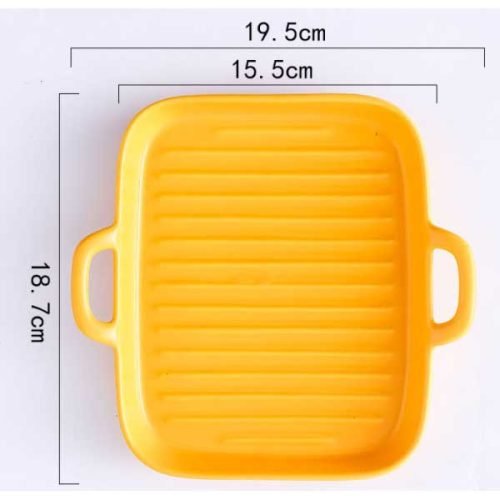 Modern Ceramic Serving Dish With Double Ear Handles - Homey Ceramic