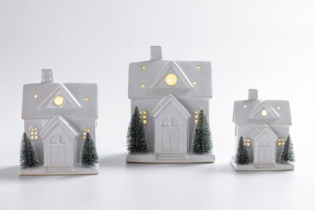 Ceramic Christmas House with LED Lights - Homey Ceramic